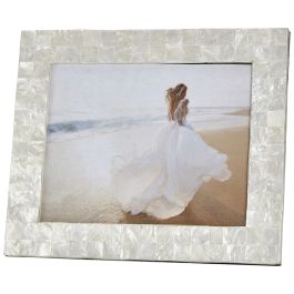 Tile Patterned Ivory Capiz Shell 8x10" Photo Frame 11.4x13.6"